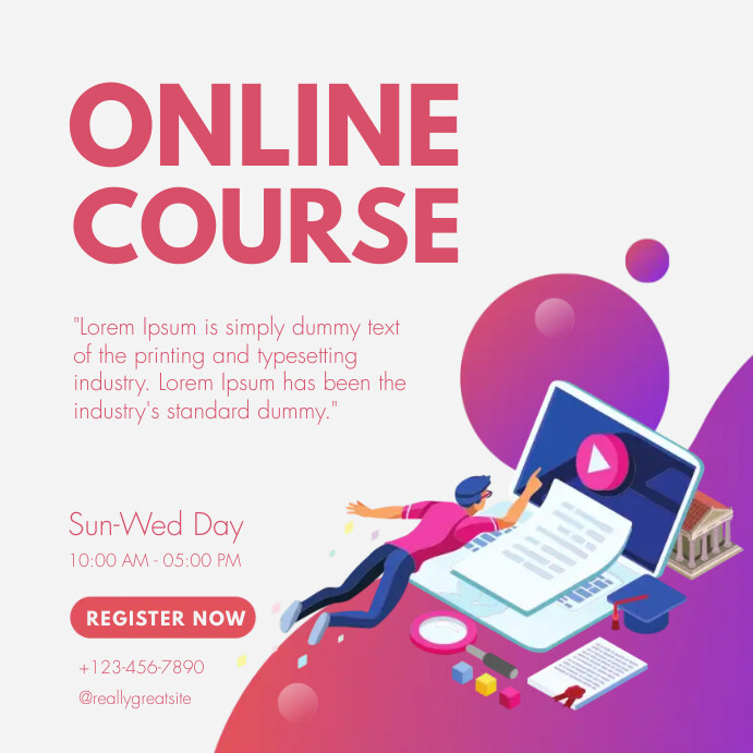 Copy of online course learning template | PosterMyWall