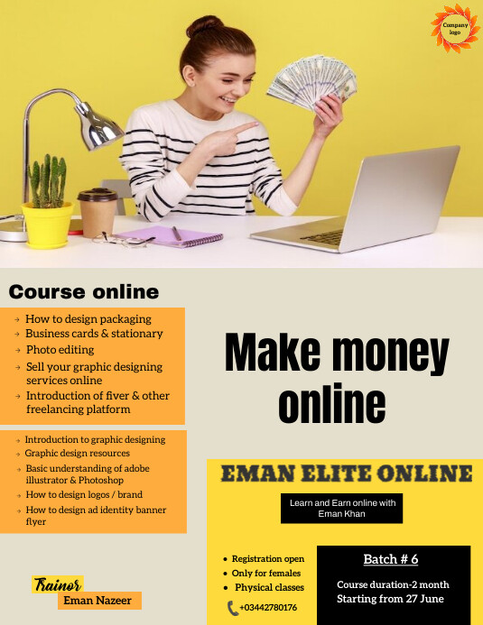Online course make money online Template | PosterMyWall
