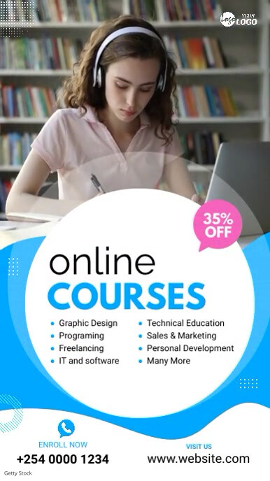 Modèle Online Courses Ad Template | PosterMyWall