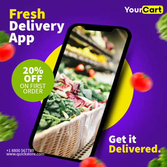 Online Delivery Ads Template | PosterMyWall