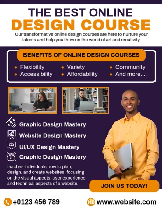 Online Design Course Template | PosterMyWall