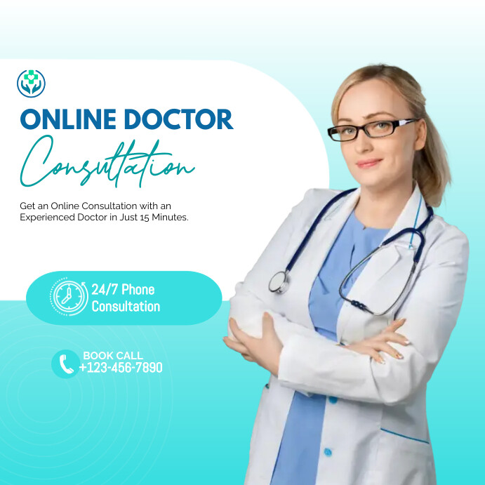 Online Doctor Consultasion instagram post Template | PosterMyWall