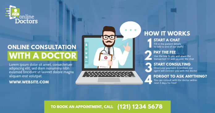 Online Doctor Consultation Ad Template | PosterMyWall