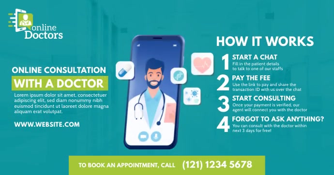 Online Doctor Consultation Ad Template | PosterMyWall