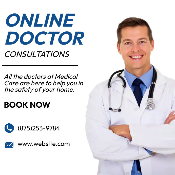 Online Doctor Consultations Template | PosterMyWall