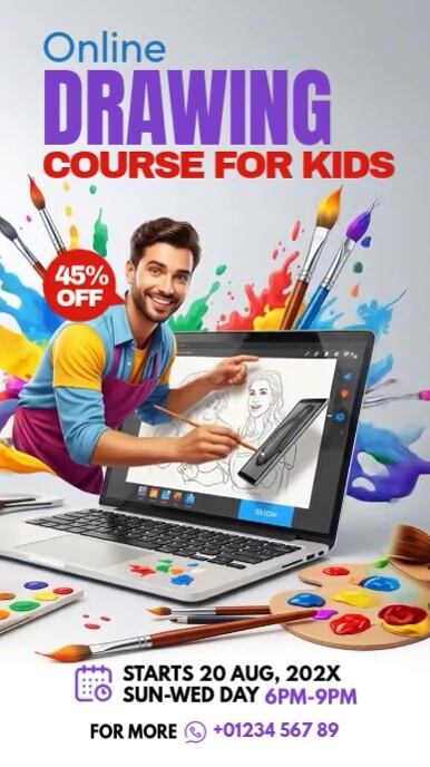 online drawing classes Template | PosterMyWall