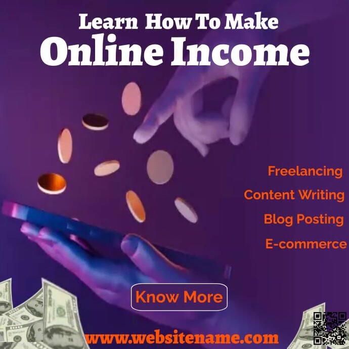 Online Earning,Freelancing,Passive Income Template | PosterMyWall