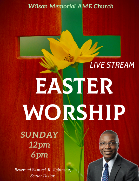 Online Easter Sunday Church Worship Service Template | PosterMyWall