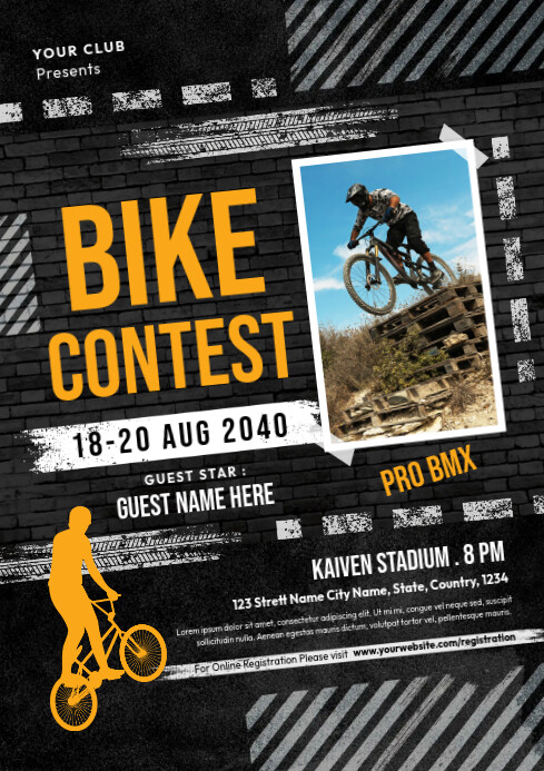 Copy of Online Editable Bicycle Contest Flyer Template | PosterMyWall