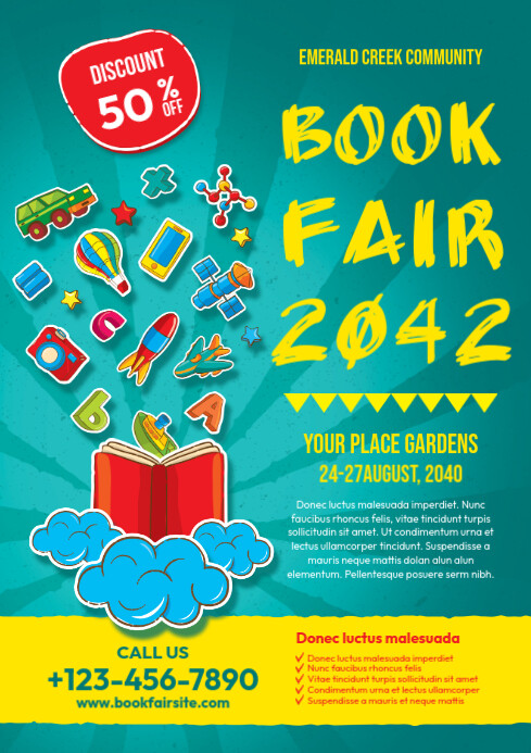 Online Editable Book Fair Flyer Template | PosterMyWall