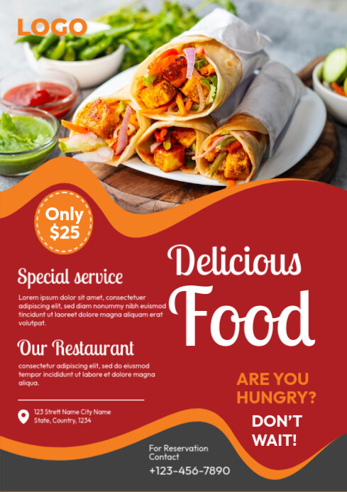 Online Editable Food Flyer Template | PosterMyWall