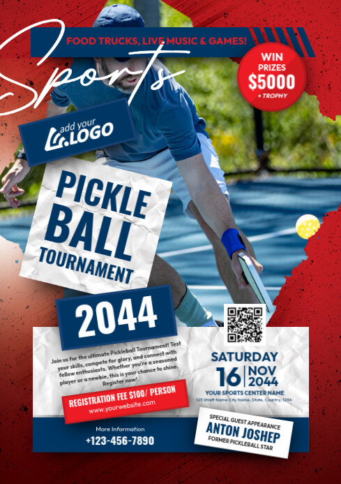Copy of Online Editable Pickle Ball Flyer Template | PosterMyWall