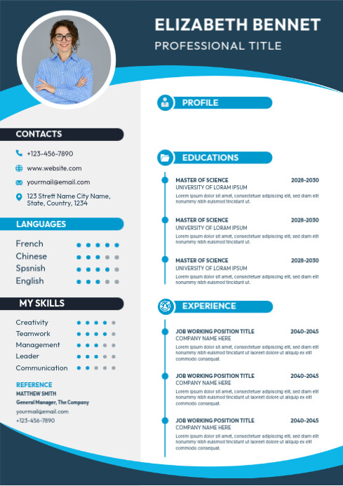 Modèle Online Editable Resume Flyer Template | PosterMyWall
