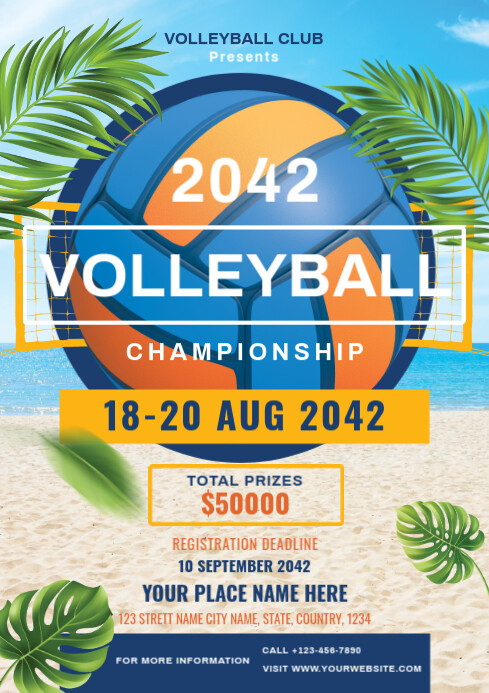 Copy of Online Editable Volleyball Flyer Template | PosterMyWall