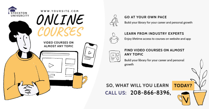 Online Education, Courses Facebook Post Template | PosterMyWall