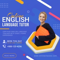 Zoom Online English Tutoring Post Template | PosterMyWall