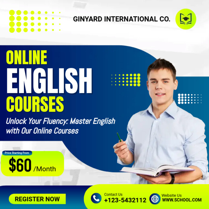 Online English Courses เทมเพลต | PosterMyWall
