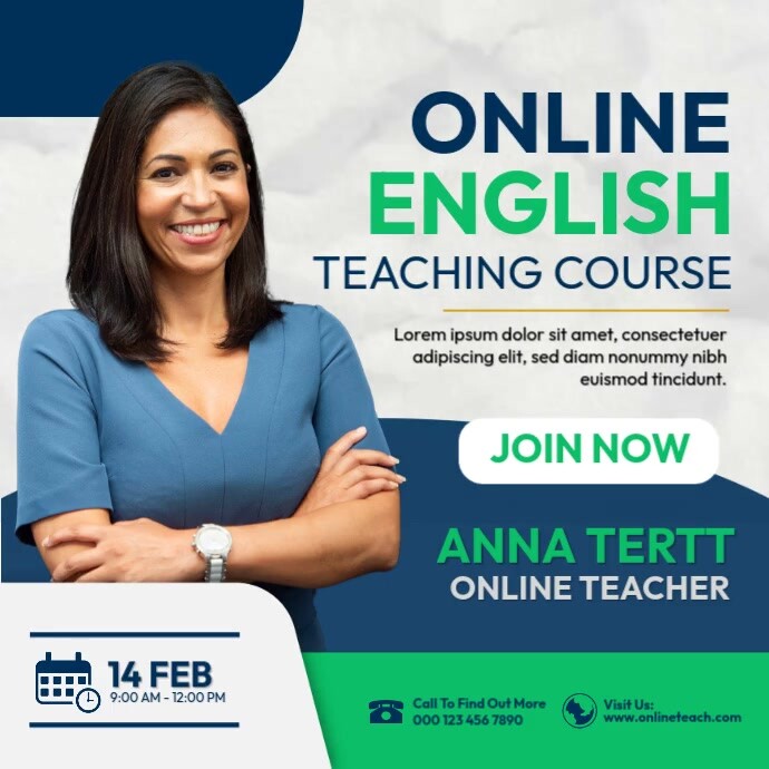 Copy of Online English Teaching Course | PosterMyWall