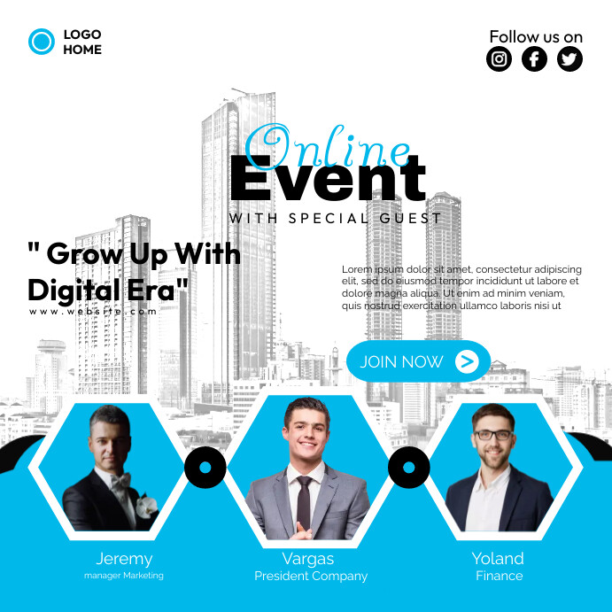 Online event creative business marketing soci Template | PosterMyWall