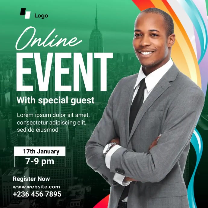 Plantilla de Online Event Guest Banner Post | PosterMyWall