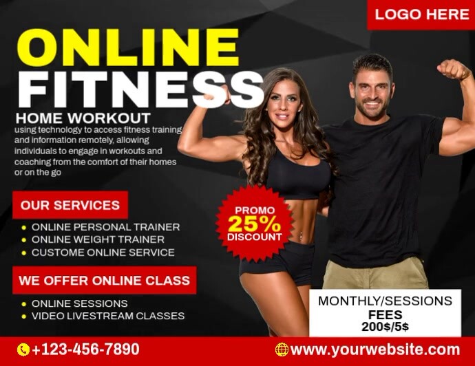 Copy of Online Fitness Ads | PosterMyWall