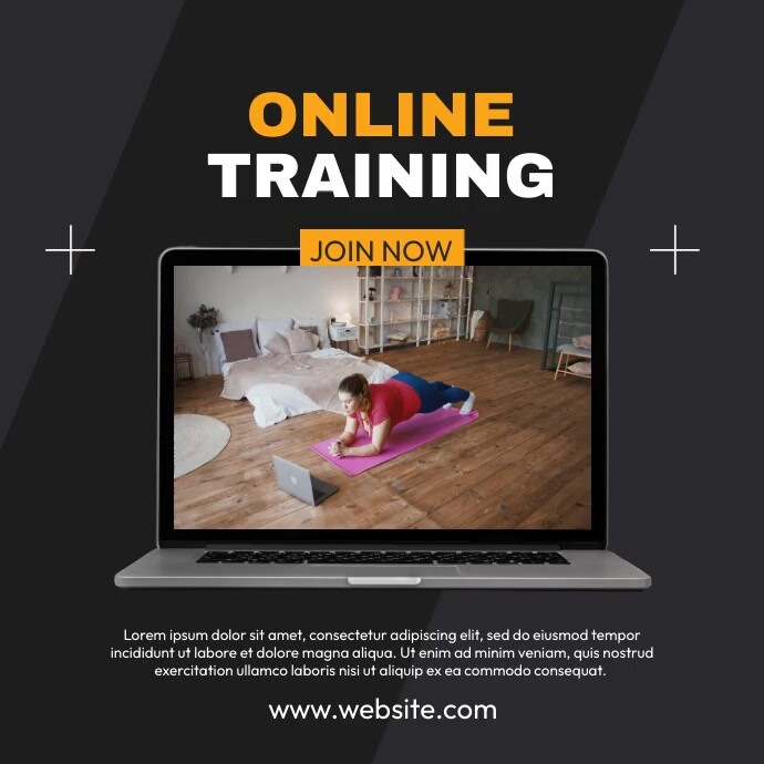 Online Fitness Training Templat | PosterMyWall
