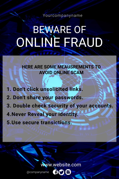 ONLINE FRAUD Template | PosterMyWall