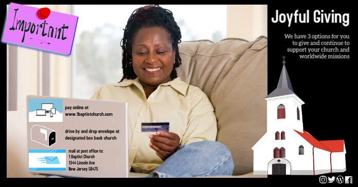 online giving, church, tithe/offerings, bulletin Template | PosterMyWall