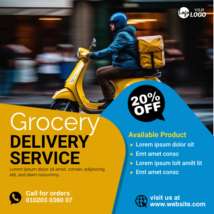 Online Grocery Delivery Flyer Template | PosterMyWall