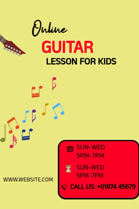 Online guitar class Template | PosterMyWall