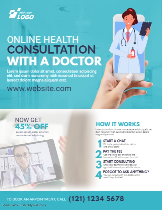Online Health Consultation Flyer Template | PosterMyWall