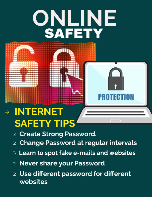 Online internet safety template | PosterMyWall