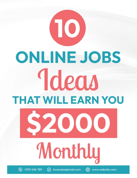 online jobs ideas poster Template | PosterMyWall
