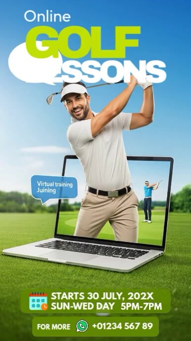 Copy of online junior golf lessons | PosterMyWall