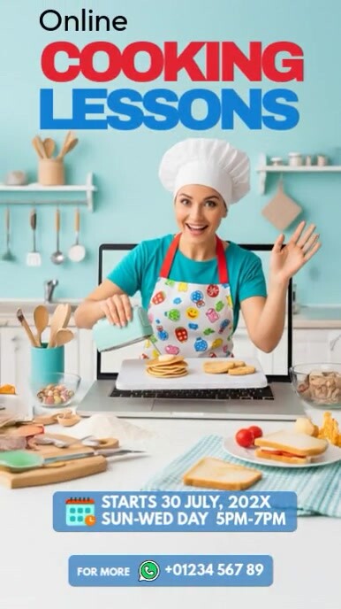 Online Kids Cooking Instagram Reel Template | PosterMyWall