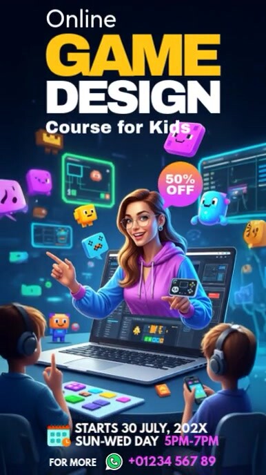 Plantilla de online kids game design | PosterMyWall