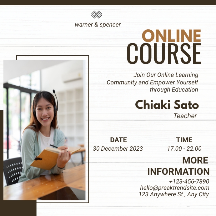 Online learning course template | PosterMyWall