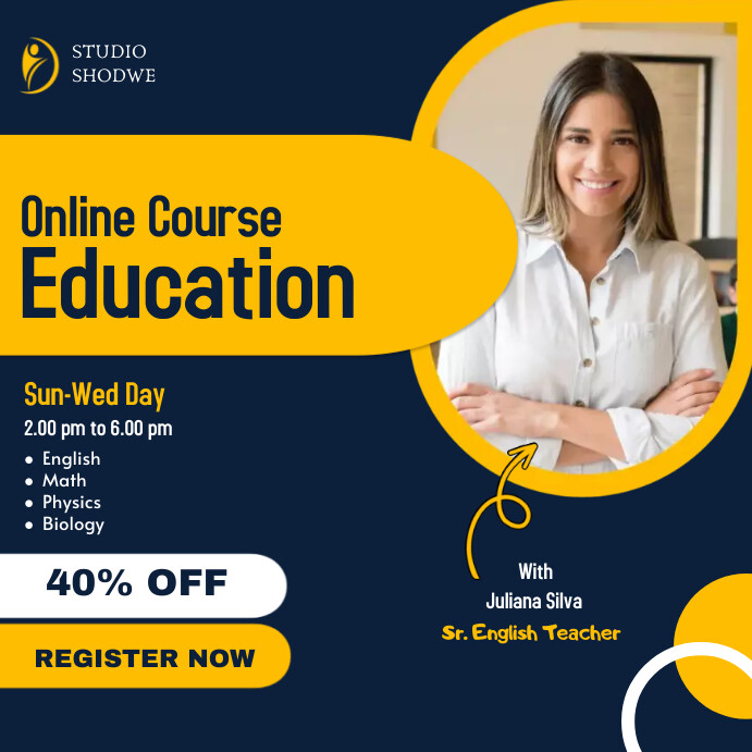 Online learning course template | PosterMyWall