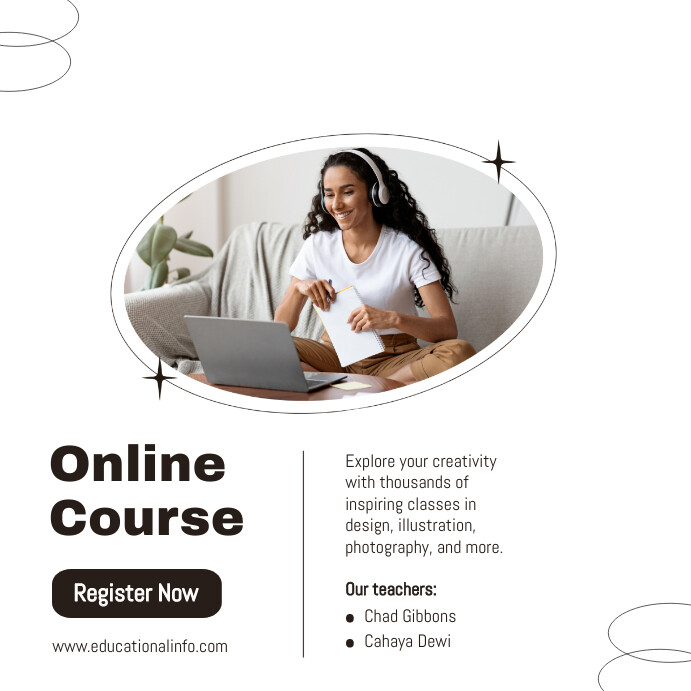 Online learning course template | PosterMyWall