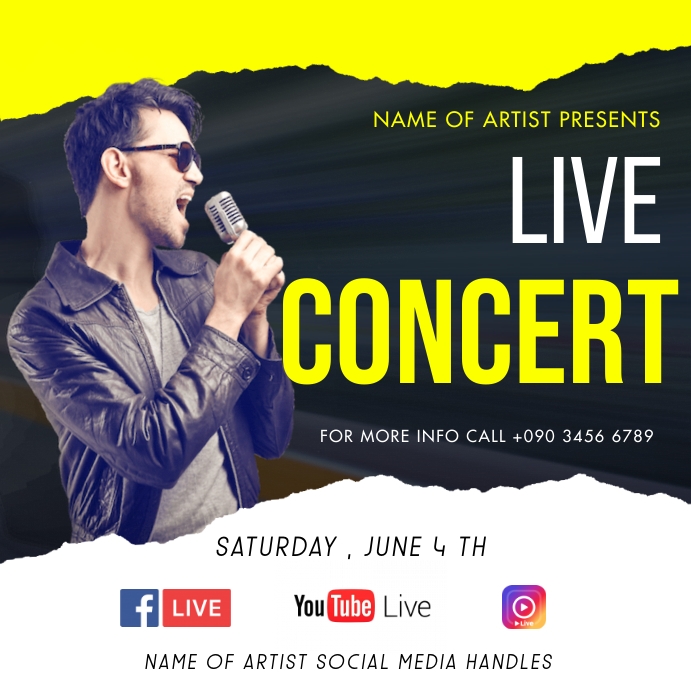 ONLINE LIVE CONCERT FLYER Template | PosterMyWall