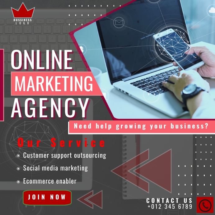 Online Marketing Agency Template | PosterMyWall