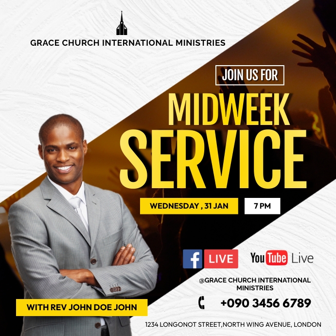 ONLINE MIDWEEK SERVICE FLYER Template | PosterMyWall