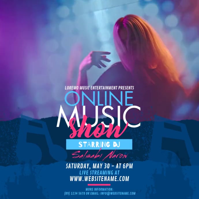 Online Music Show Video Ad Template | PosterMyWall