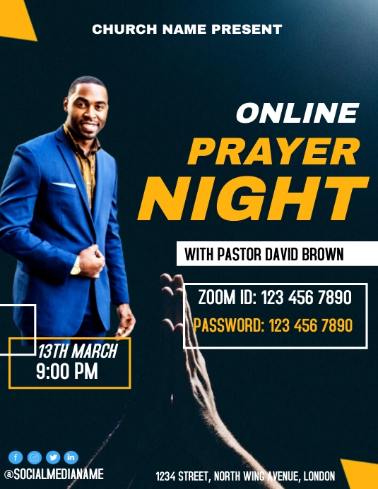 ONLINE NIGHT PRAYER Template | PosterMyWall