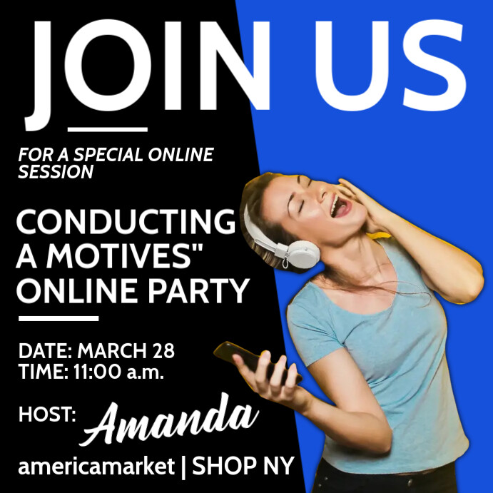 Online Party Conducting Poster Template | PosterMyWall