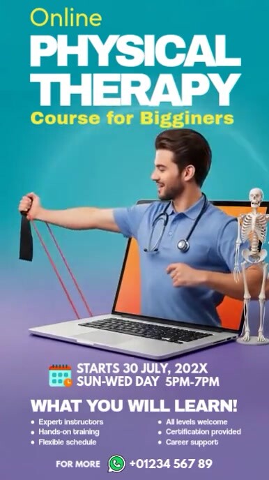 Online Physical Therapy Class Instagram Story Template | PosterMyWall
