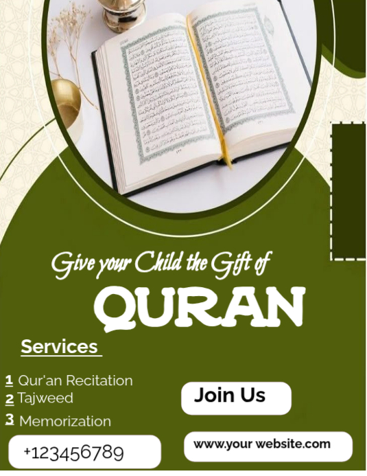 Online Quran Learning Flyer Template | PosterMyWall