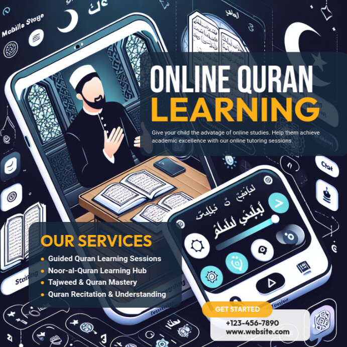 Copy of online Quran lesson ad template | PosterMyWall