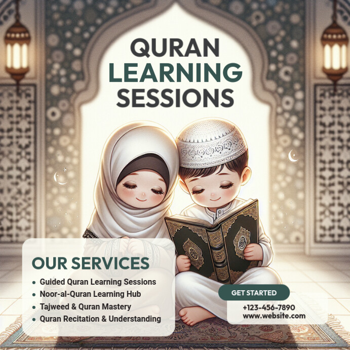 online Quran lesson ad template | PosterMyWall