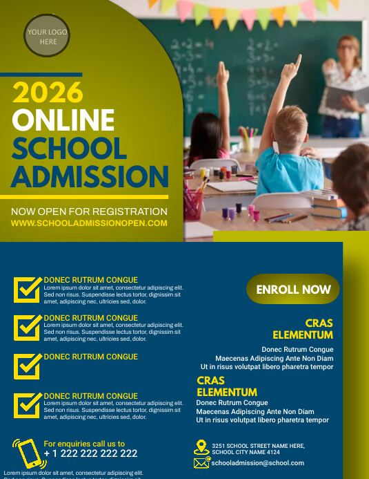 online school admission Template | PosterMyWall